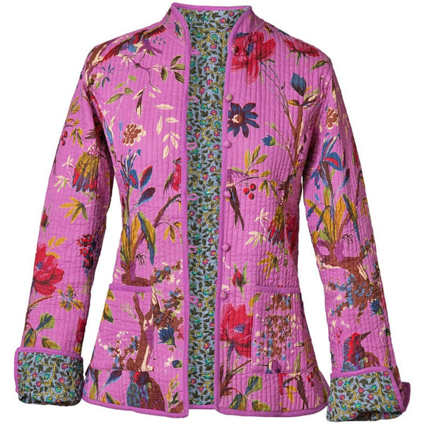Reversible 'Bird of Paradise' Cotton Jacket - Magenta – Wonderland Boutique